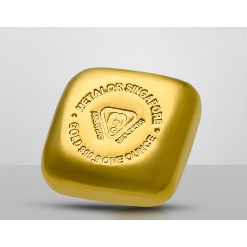 Metalor Gold bullion cast bar 1oz investment grade